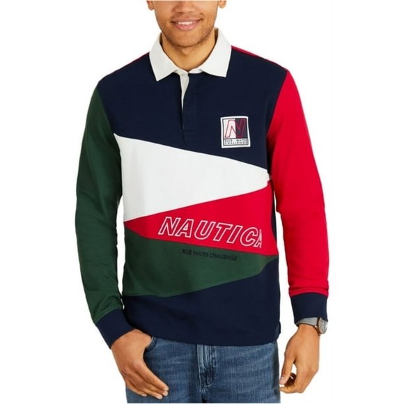 Nautica | Shirts | Nautica Blue Water Challenge Red And Green Casual ...